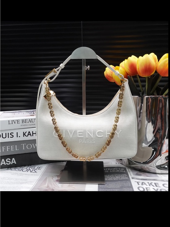 Givenchy | Bags | Givenchy Canvas Shoulder Bags Moon Cut Out White Hobo ...